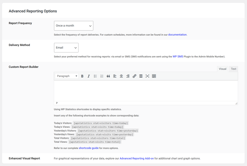 Schedule Statistical Reports - WP Statistics - WordPress Statistics Plugin