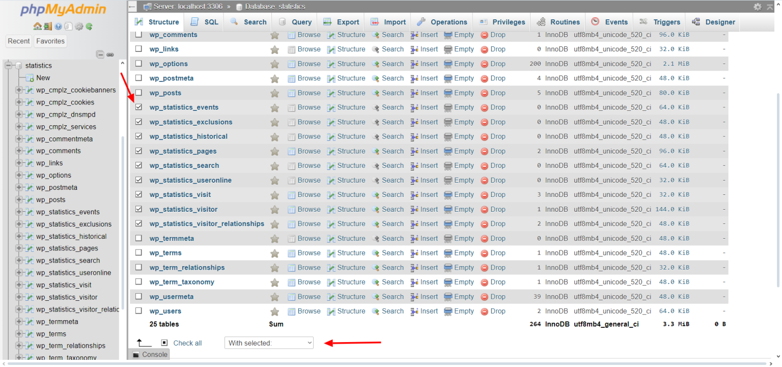 How To Empty Wp Statistics Tables Wp Statistics Wordpress